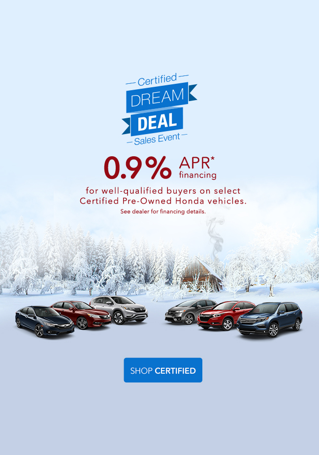 Honda Special Offers on Certified Pre-Owned Vehicles